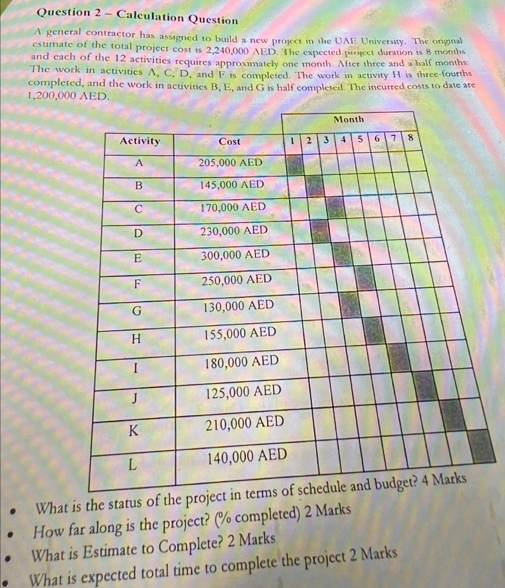 Solved Question 2 - ﻿Calculation QuestionA general | Chegg.com
