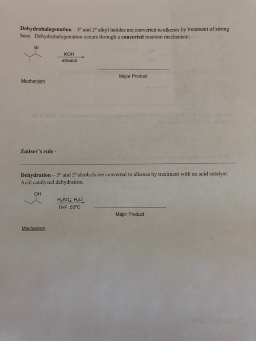 Solved Dehydrohalogenation - 30 and 2° alkyl halides are | Chegg.com