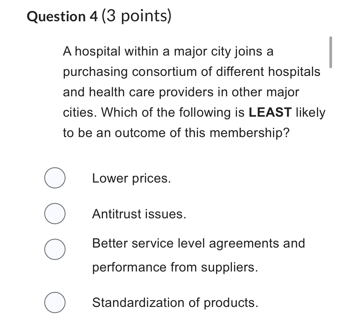 Solved Question 4 (3 ﻿points)A hospital within a major city | Chegg.com