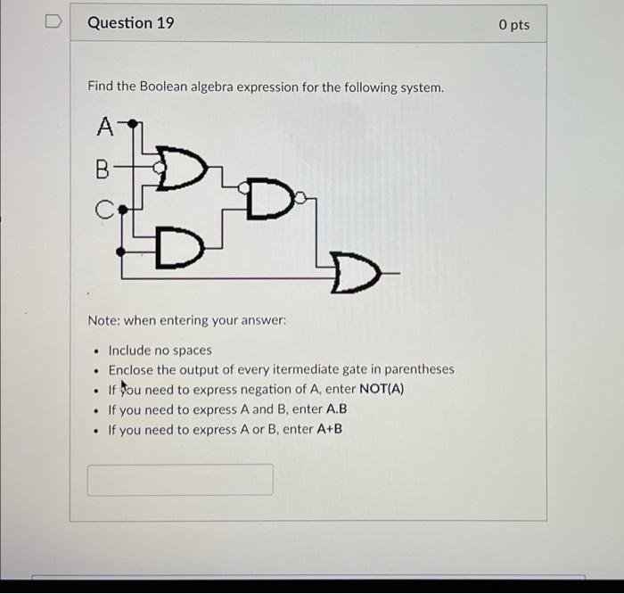 Solved Find the Boolean algebra expression for the following | Chegg.com