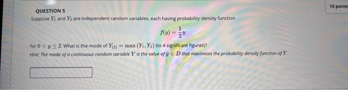 Solved Suppose Y1 and Y2 are independent random variables, | Chegg.com