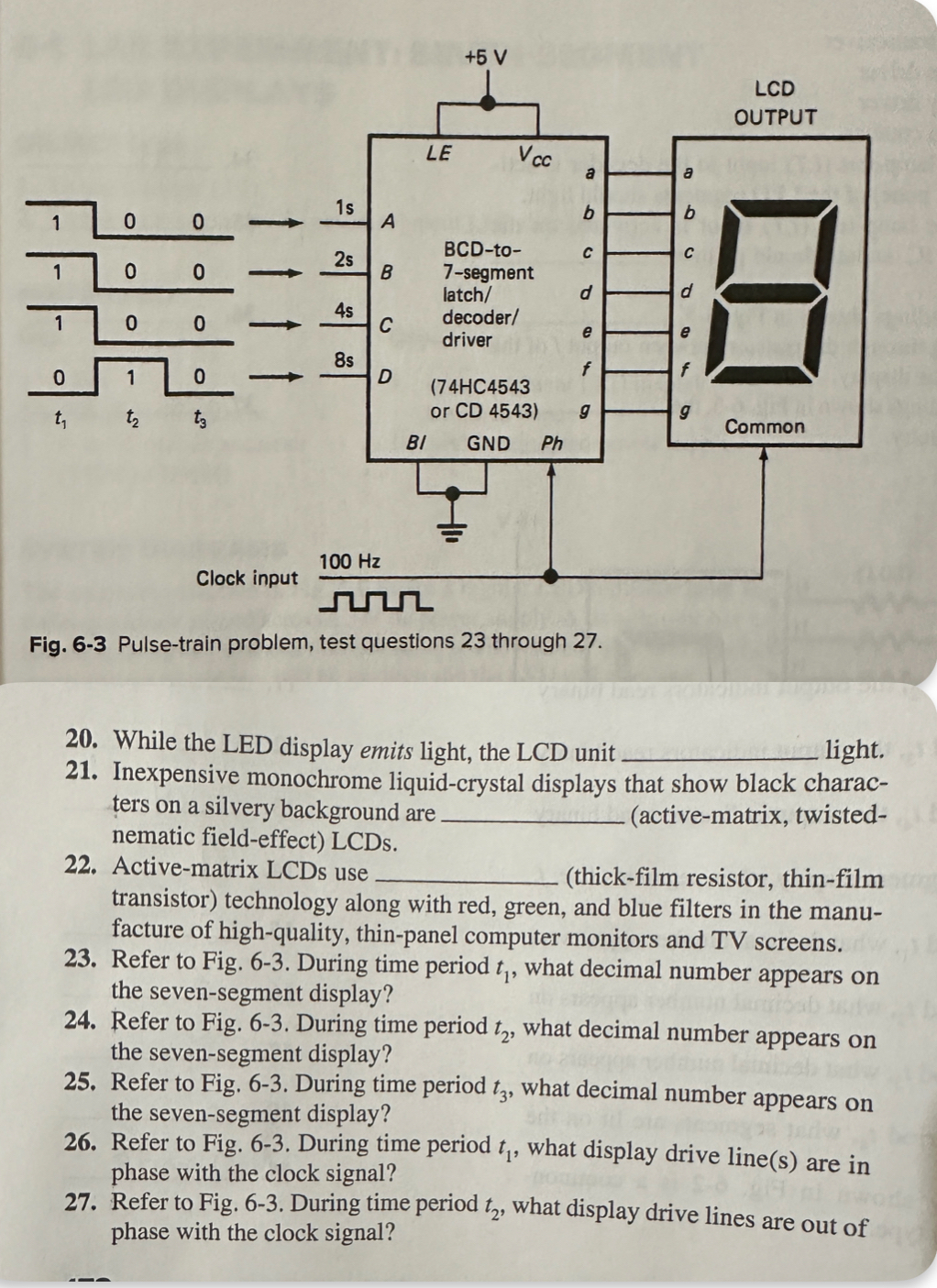 Solved While the LED display emits light, the LCD unit | Chegg.com