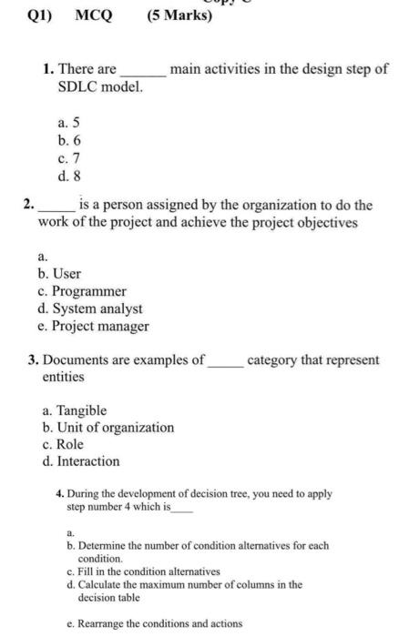 MCQ SDLC PDF Software Testing Software Development Process
