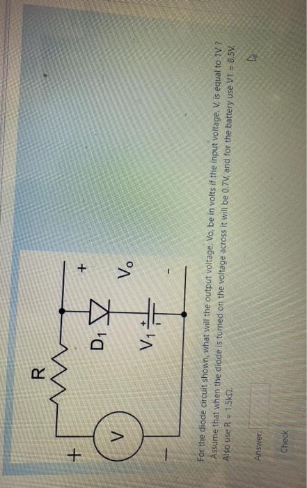 Solved For the diode circuit shown, what will the output | Chegg.com