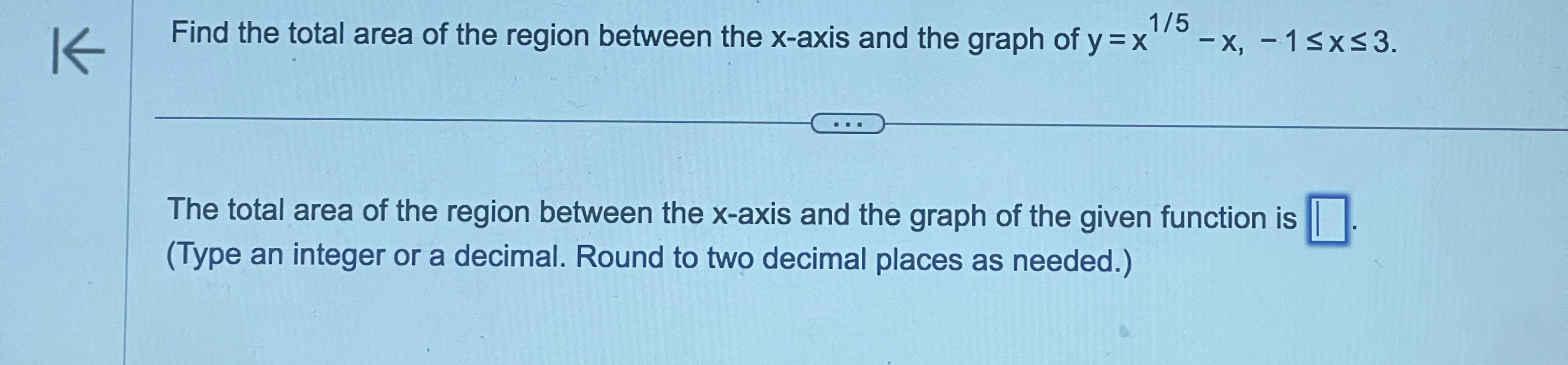 Solved Find the total area of the region between the x-axis | Chegg.com