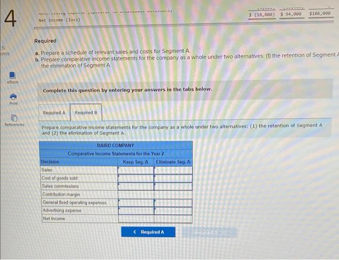 Solved 4 Exercise 6-14A (Algo) Segment elimination decision | Chegg.com