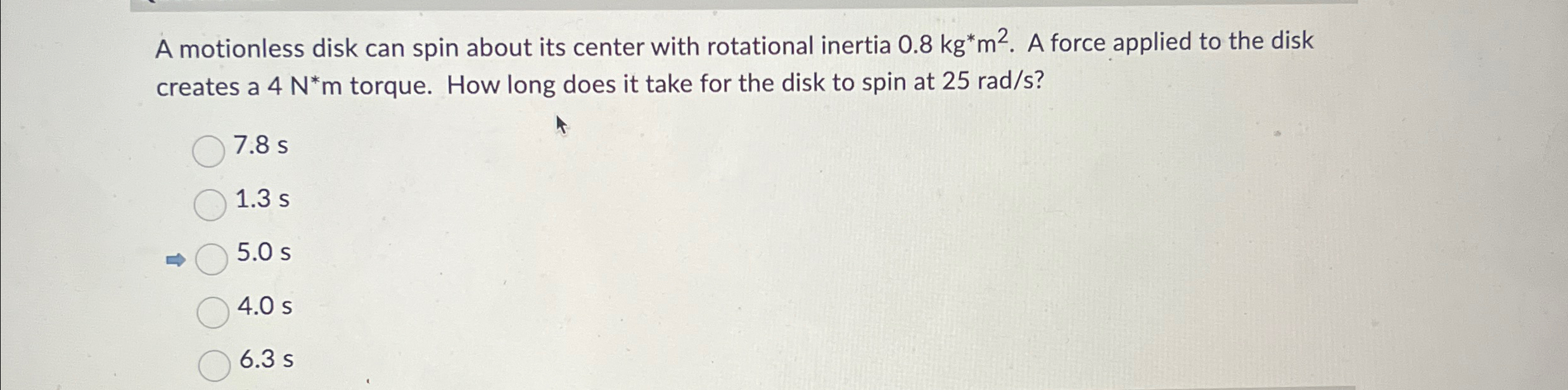 Solved A motionless disk can spin about its center with | Chegg.com
