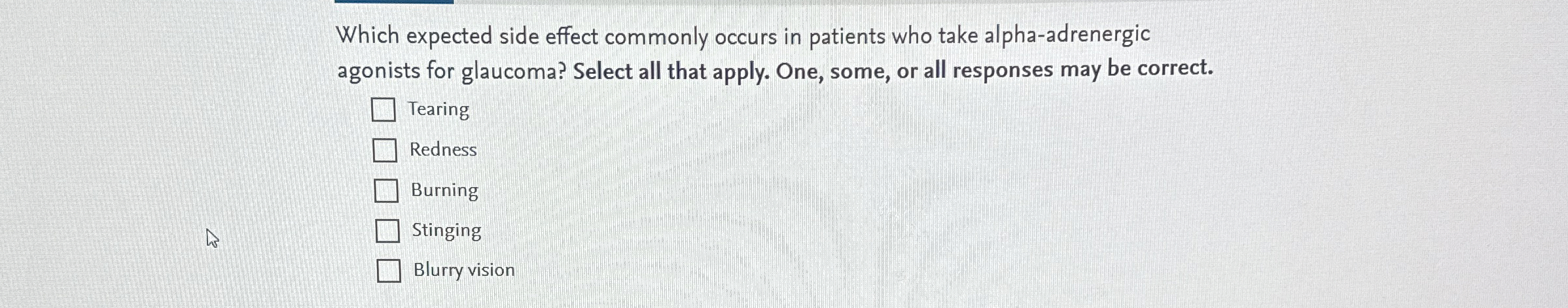 Solved Which expected side effect commonly occurs in | Chegg.com