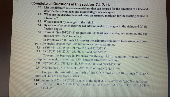 Solved Complete all Questions in this section 7.1-7.11. 7.1 | Chegg.com