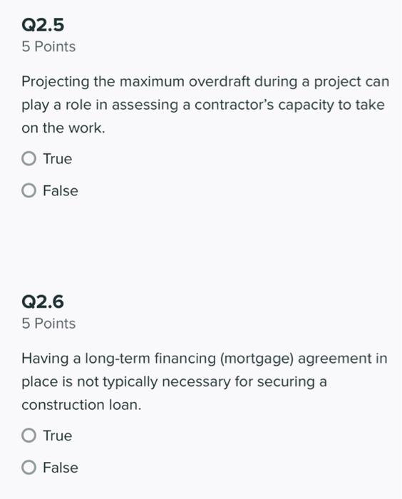 Solved Q2.5 5 Points Projecting the maximum overdraft during | Chegg.com