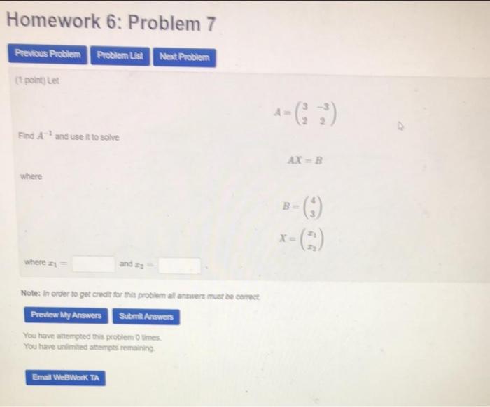 Solved Homework 6 Problem 7 Previous Problem Problem List 1034