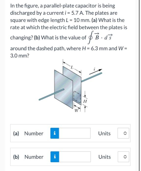 Solved In the figure, a parallel-plate capacitor is being | Chegg.com
