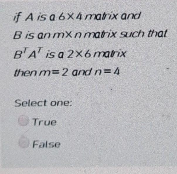 Solved if A is a 6x4 matrix and B is an mx n matrix such | Chegg.com