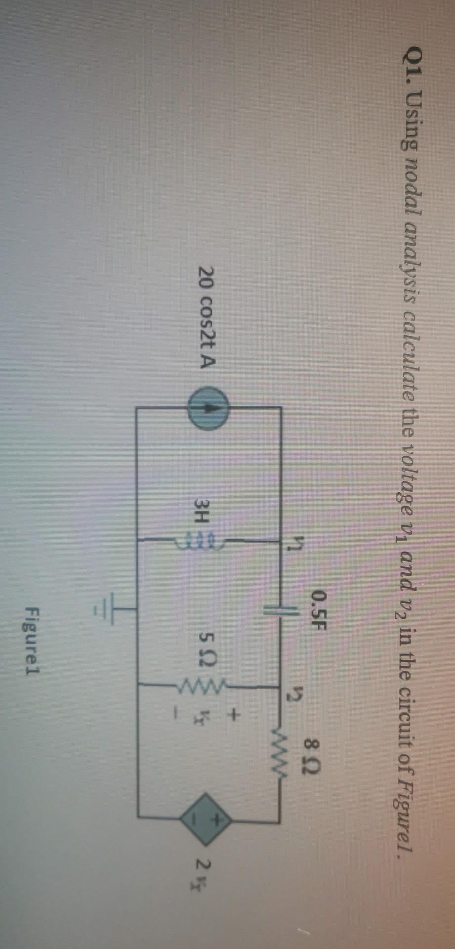Solved Q1. Using nodal analysis calculate the voltage v, and | Chegg.com