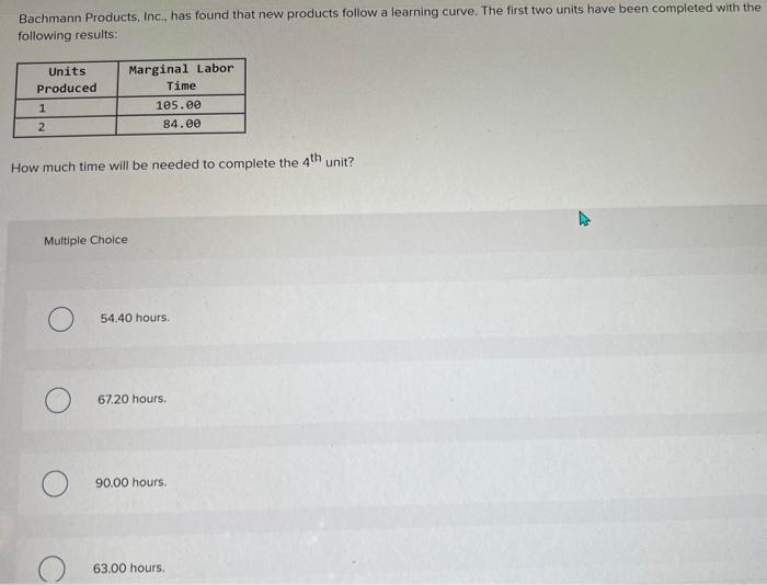 Solved Bachmann Products, Inc., has found that new products | Chegg.com