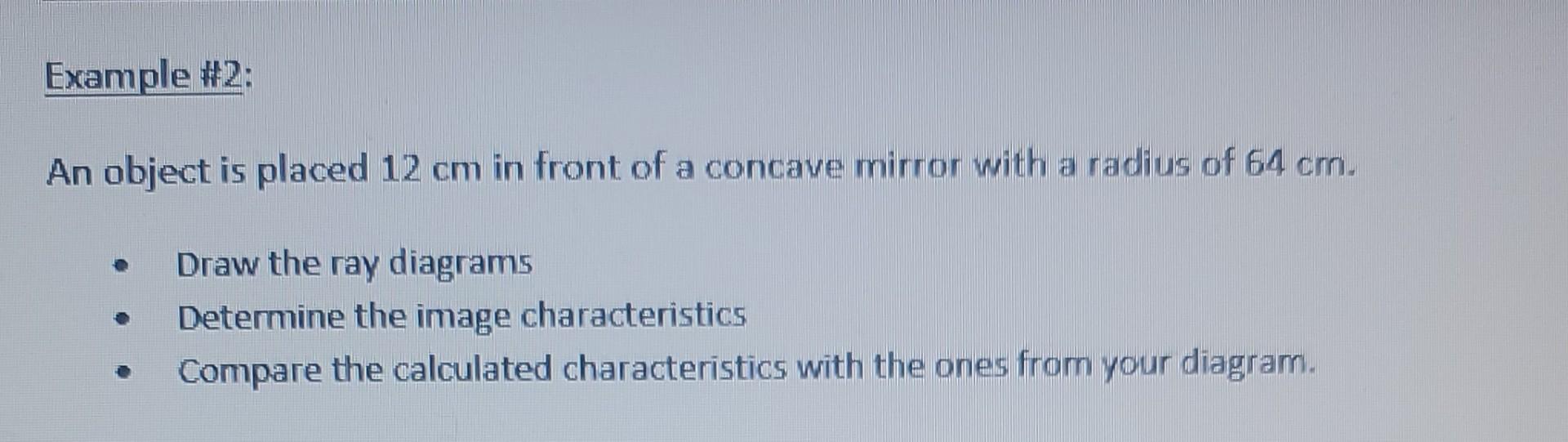 Solved An object is placed 12 cm in front of a concave | Chegg.com