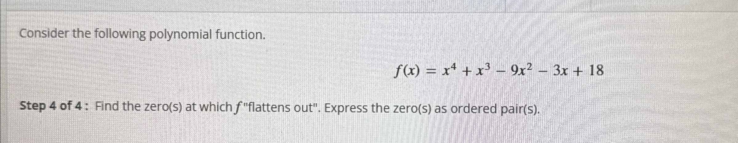 Solved Consider the following polynomial | Chegg.com
