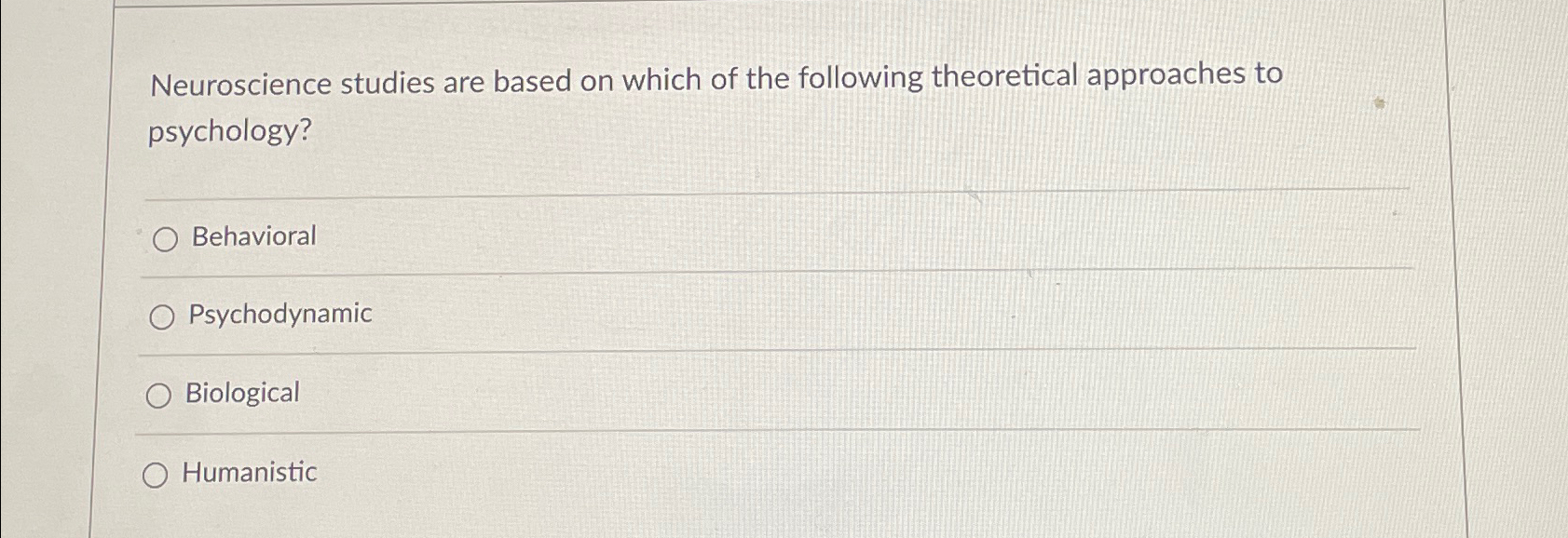 Solved Neuroscience studies are based on which of the | Chegg.com