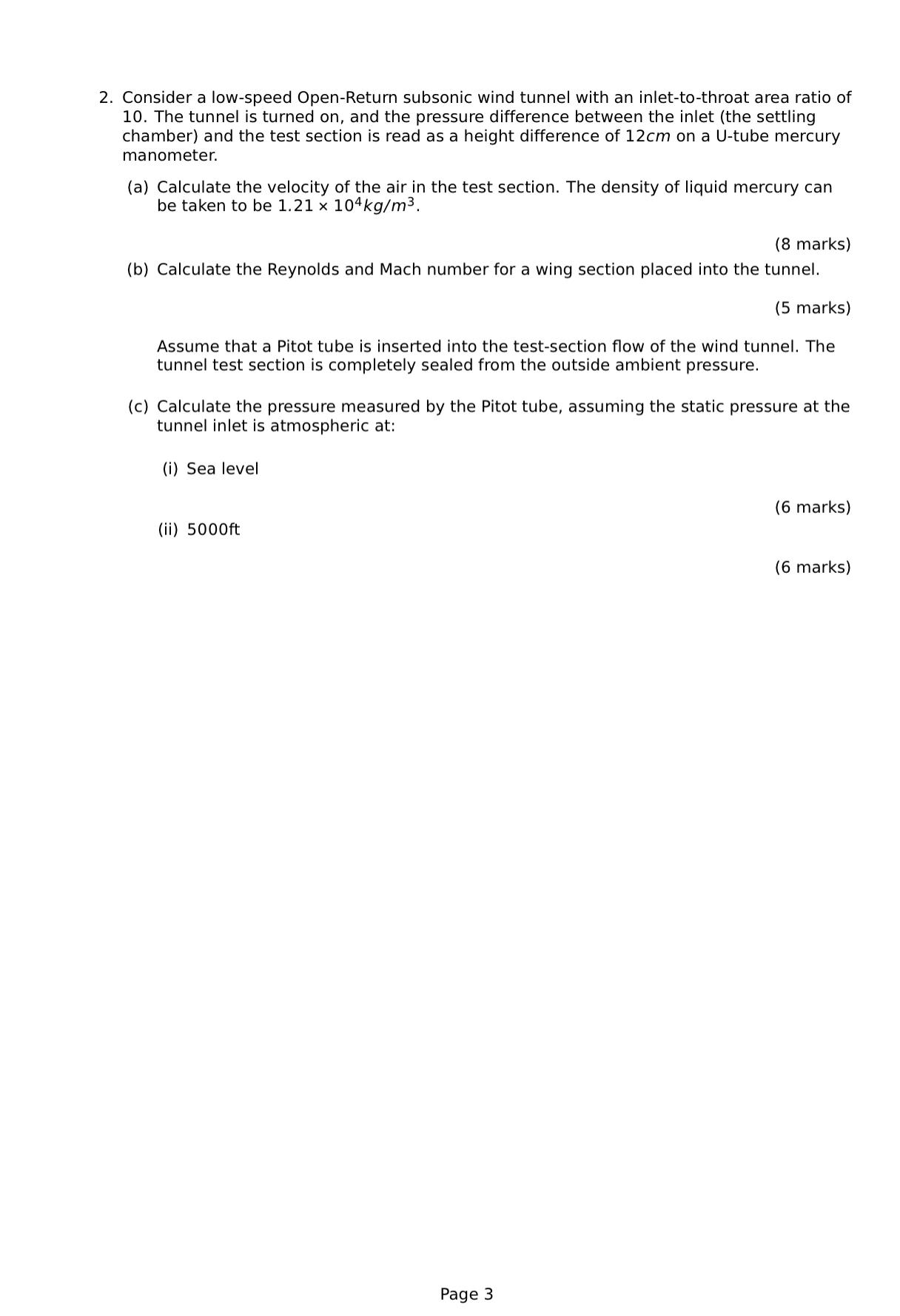 Solved Consider a low-speed Open-Return subsonic wind tunnel | Chegg.com