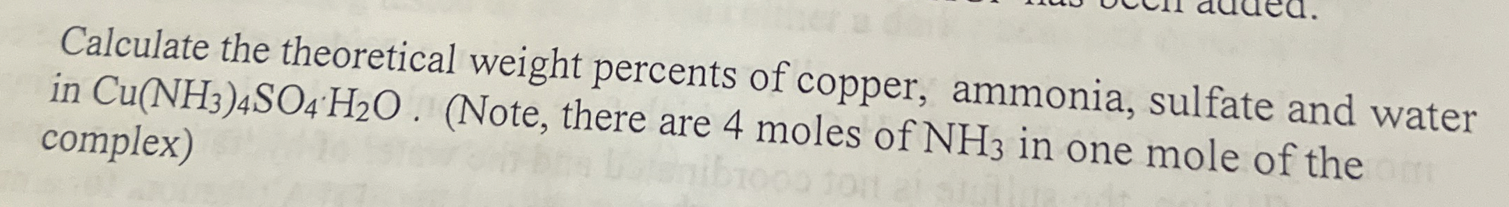 Solved Calculate the theoretical weight percents of copper, | Chegg.com