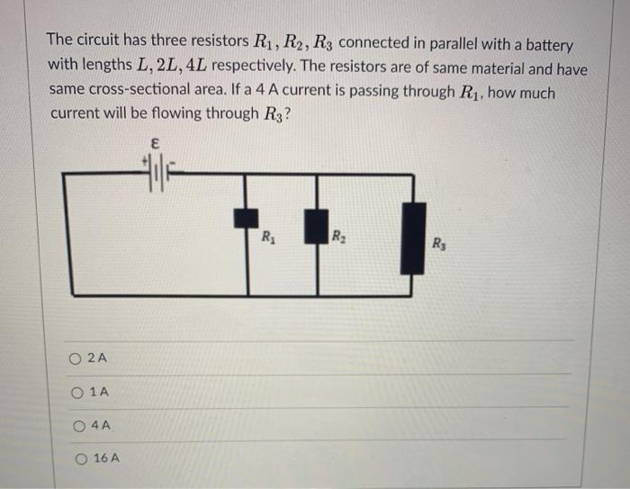 Solved The circuit has three resistors R1, R2, R3 connected | Chegg.com