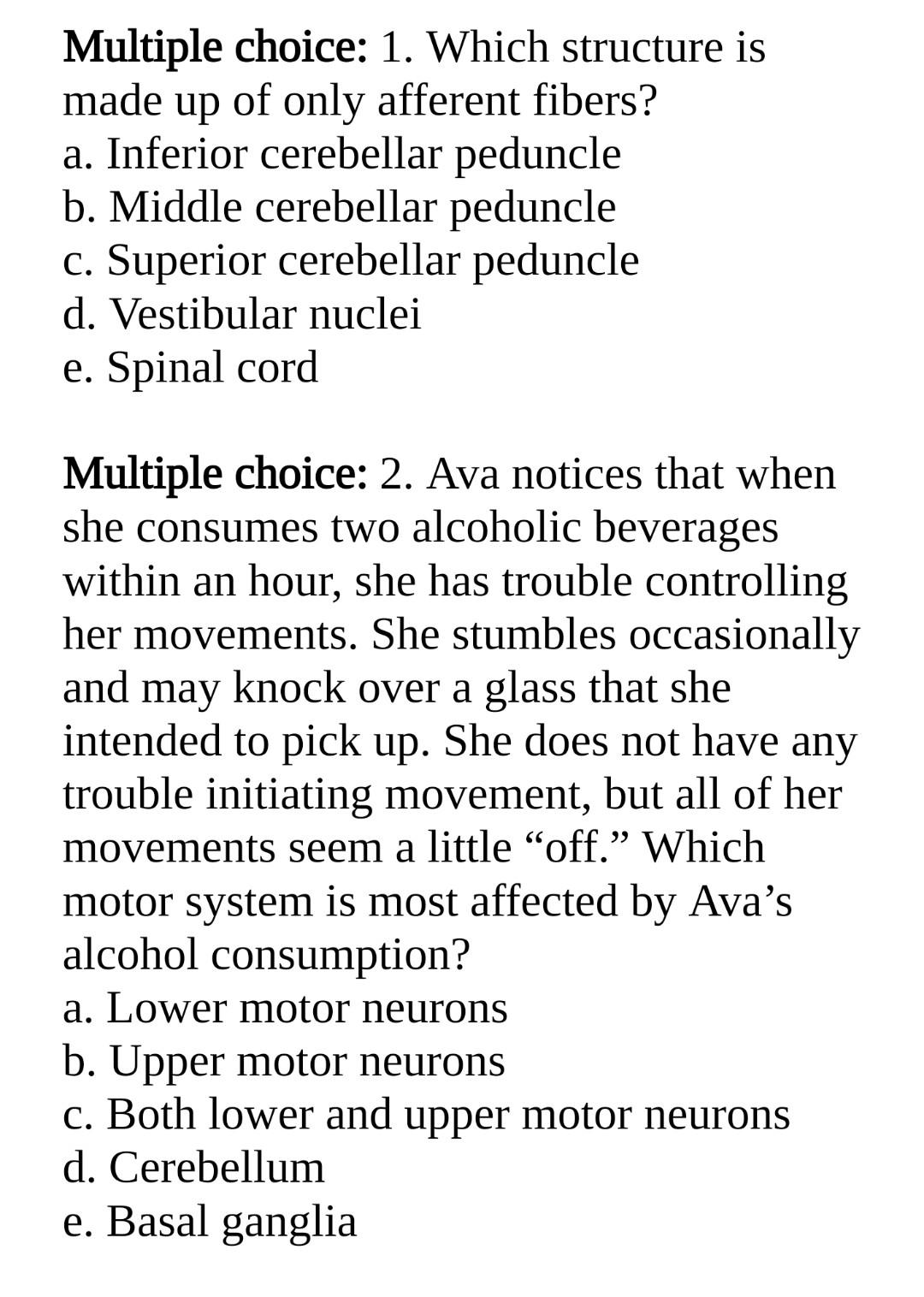 Solved Multiple choice: 1 . Which structure is made up of | Chegg.com