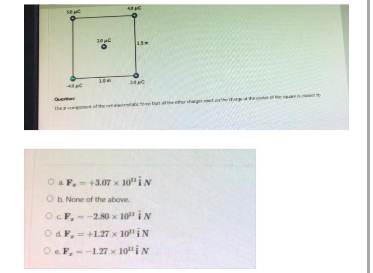 Solved 23uestion:The x-component of the net electrostatic | Chegg.com