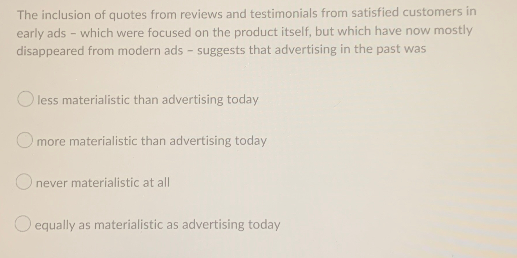 Solved The inclusion of quotes from reviews and testimonials | Chegg.com