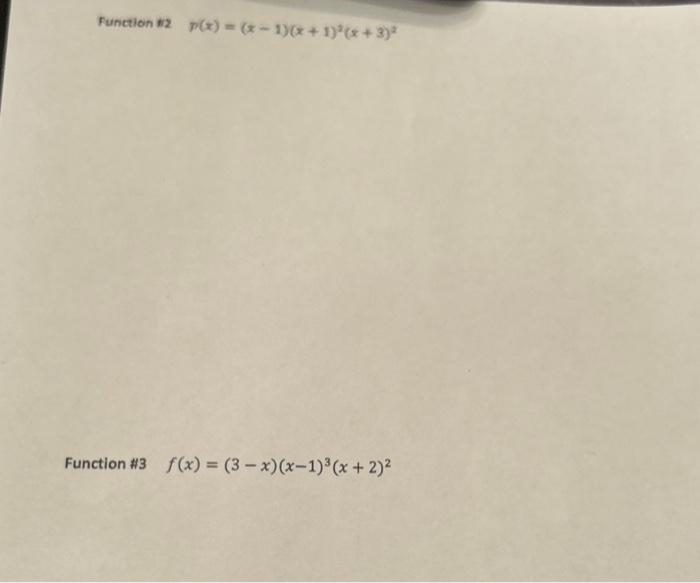 Solved A. For each function, determine i) Yintercent | Chegg.com