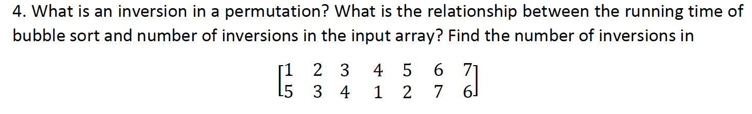 Solved What is an inversion in a permutation? What is the | Chegg.com