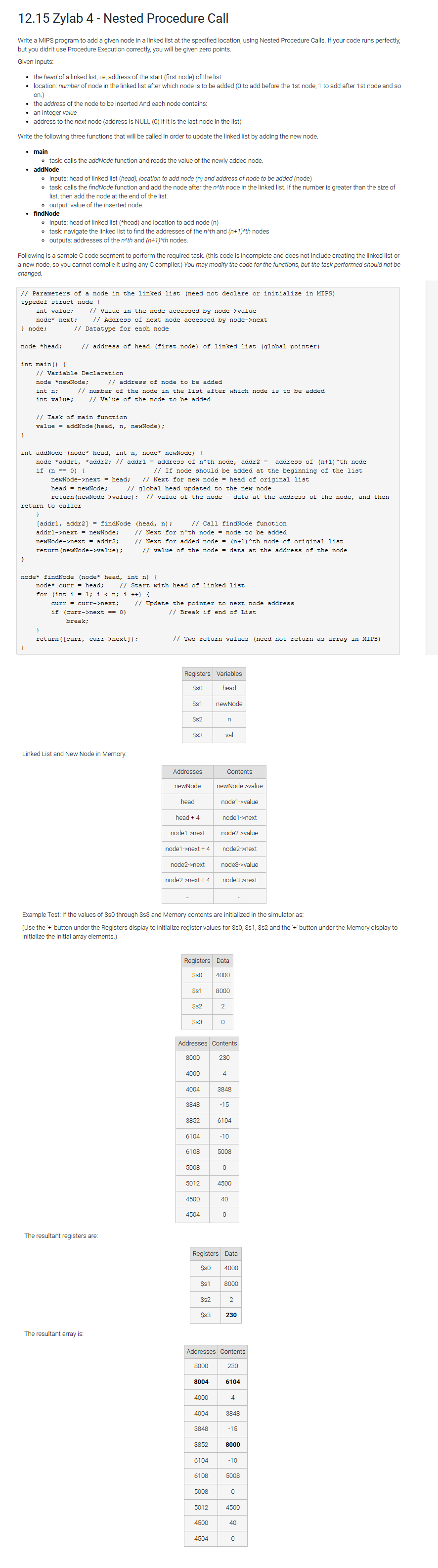 Zylab 4 - ﻿Nested Procedure Call - ﻿Need Assistance | Chegg.com