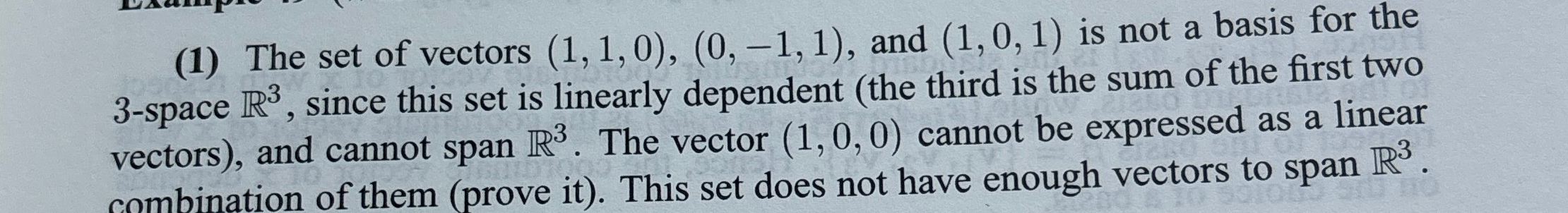 (1) ﻿The set of vectors (1,1,0),(0,-1,1), ﻿and | Chegg.com