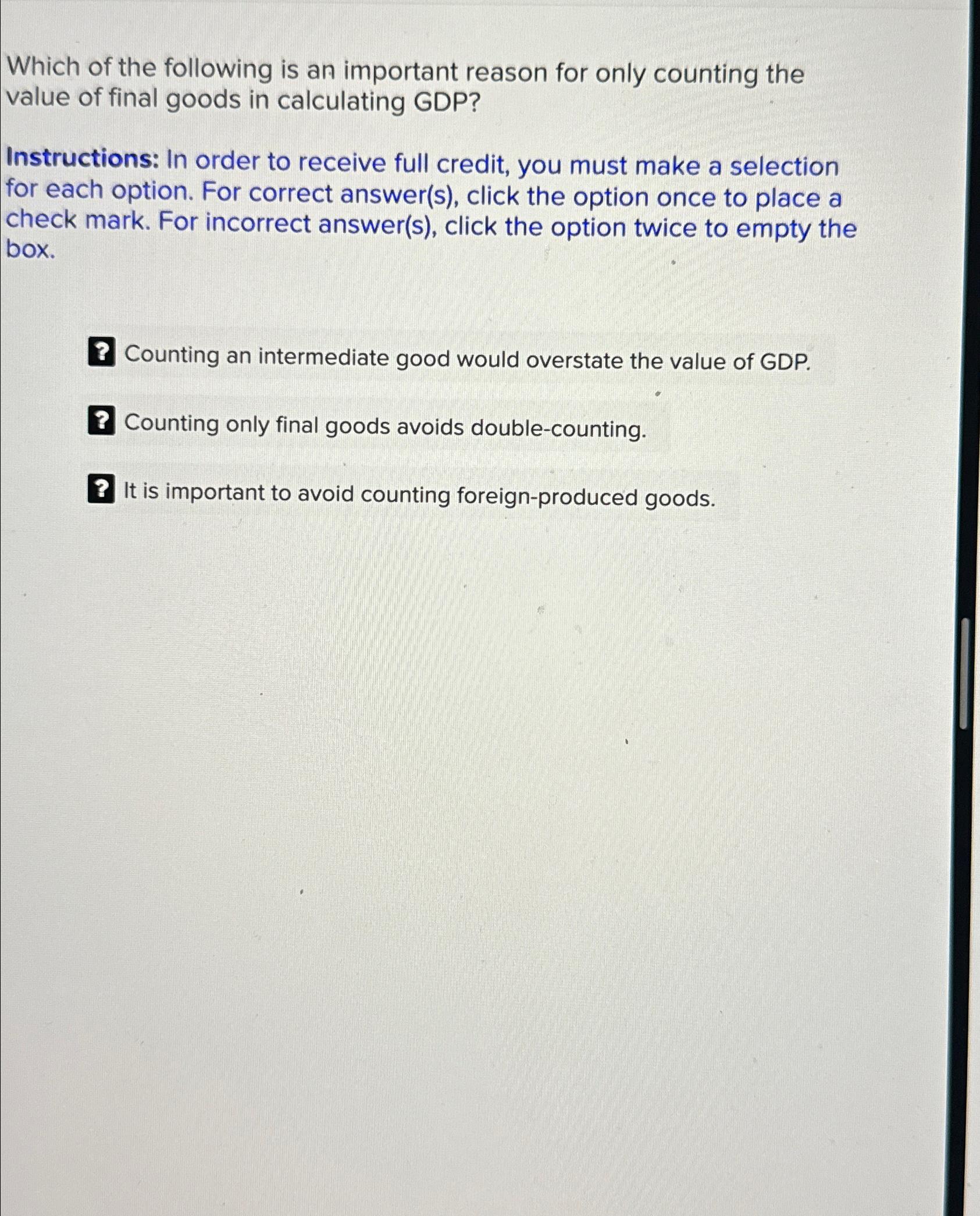 Solved Which of the following is an important reason for | Chegg.com