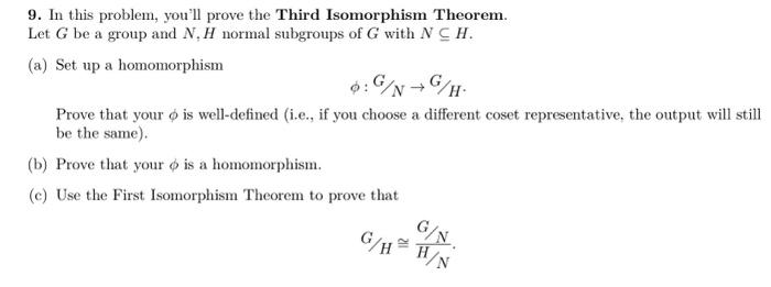 Solved 9. In this problem, you'll prove the Third | Chegg.com