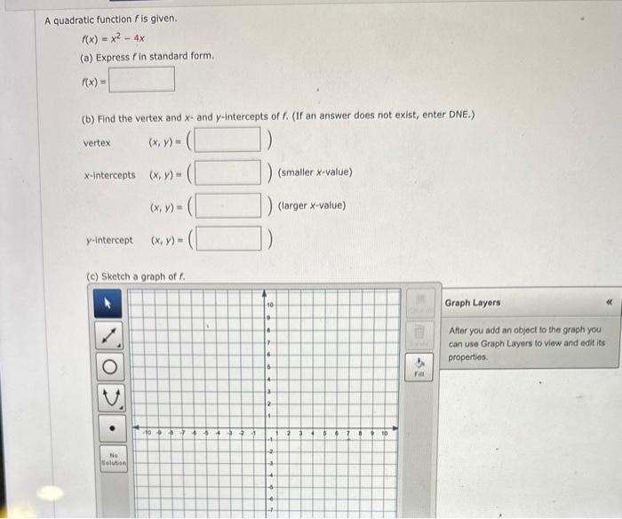 Solved A quadratic function f is given. f(x)=x2−4x (a) | Chegg.com