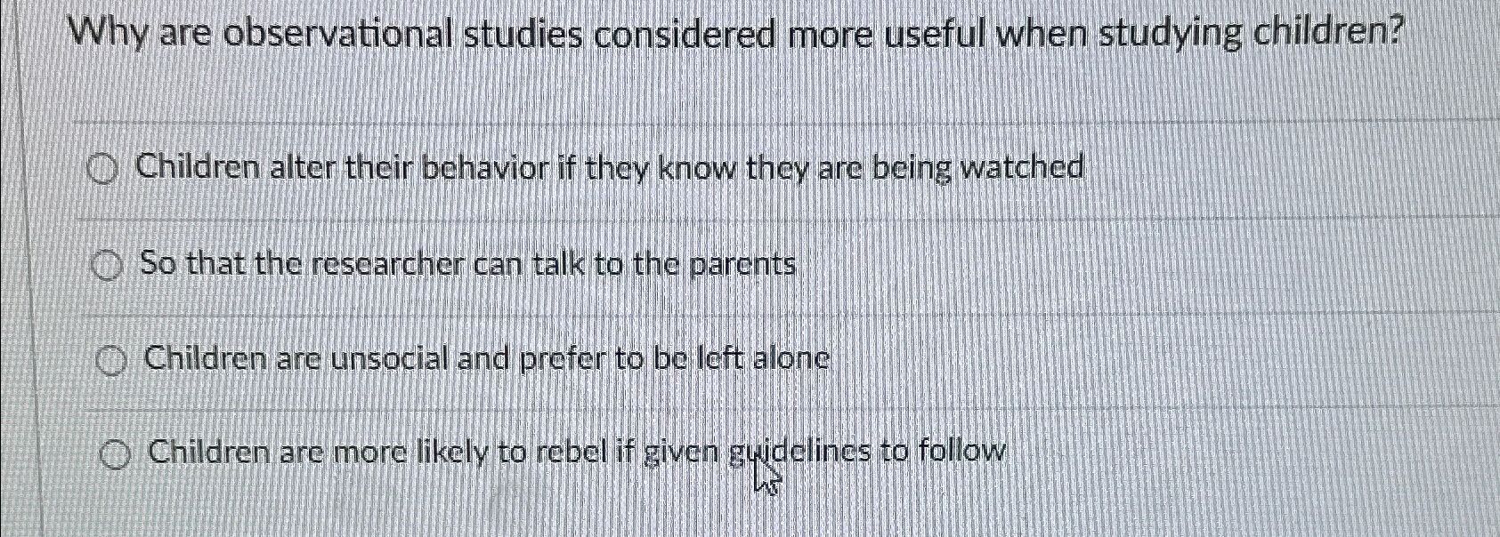 Solved Why are observational studies considered more useful | Chegg.com