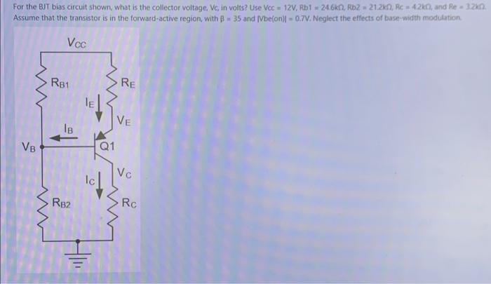 Solved Assume that the transistor is in the forward-active | Chegg.com