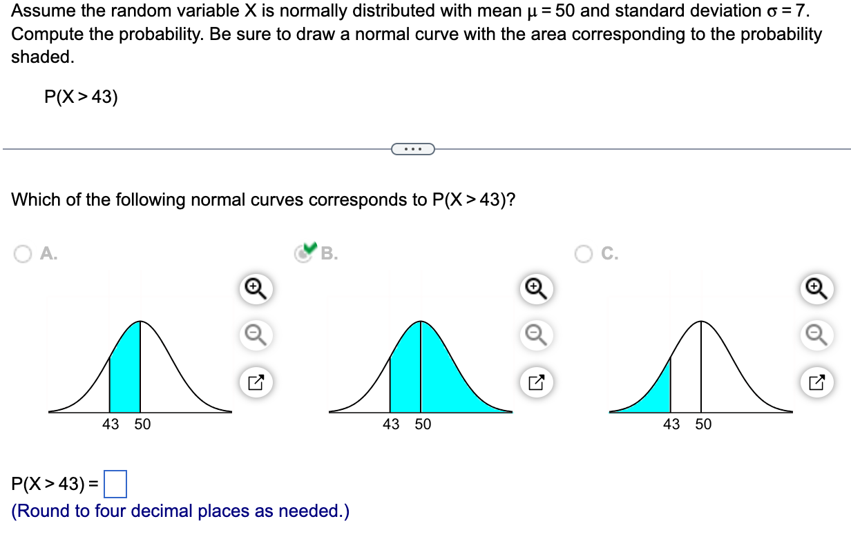 Solved Assume the random variable x ﻿is normally distributed | Chegg.com