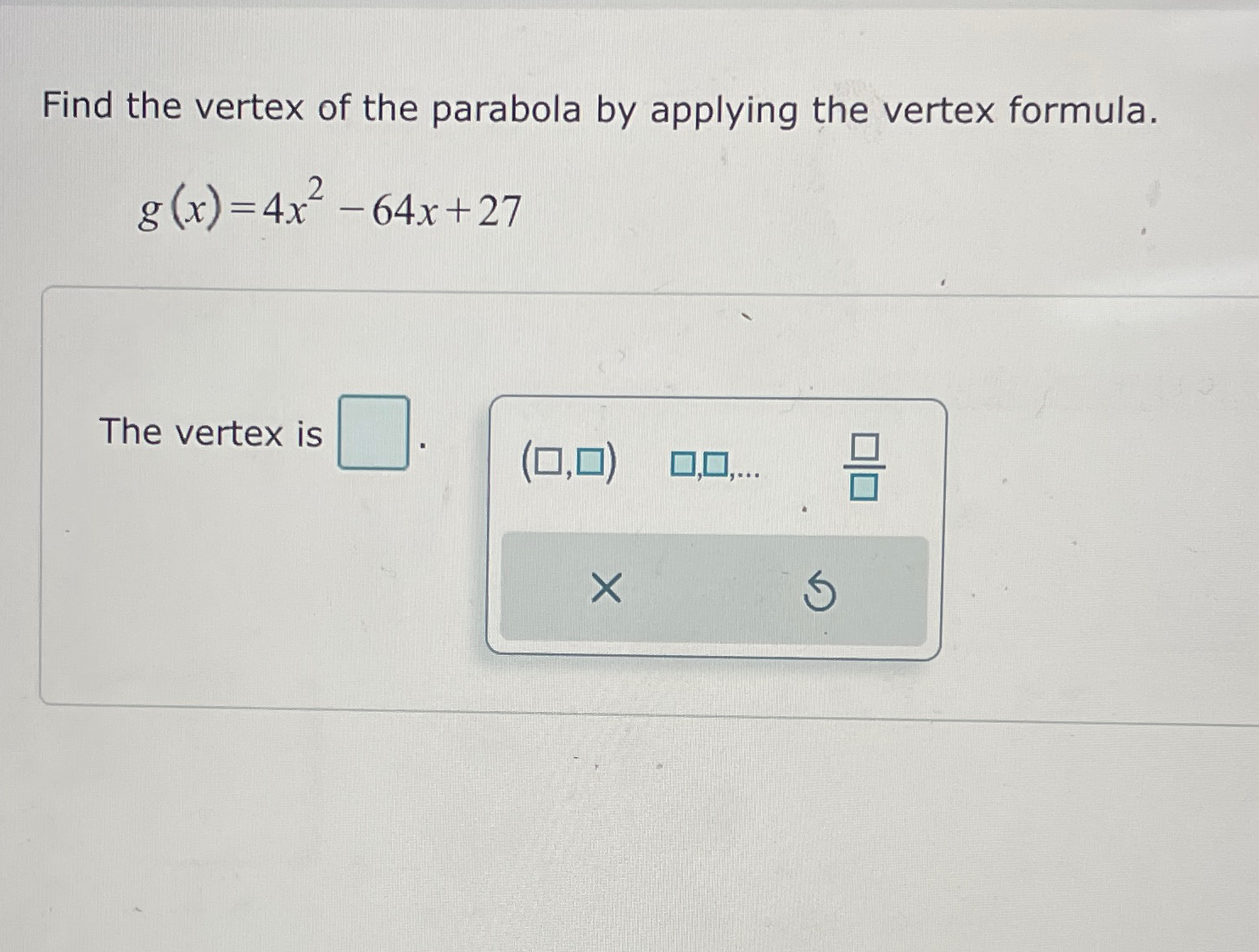 Solved Find the vertex of the parabola by applying the | Chegg.com
