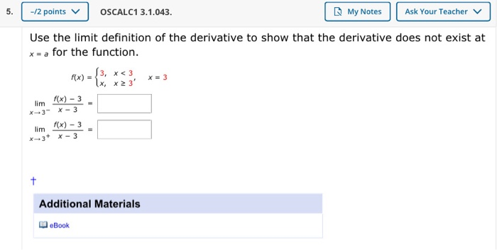 Solved 5. -/2 points OSCALC1 3.1.043. My Notes Ask Your | Chegg.com Solved 5. -/2 points OSCALC1 3.1.043. My Notes Ask Your | Chegg.com
