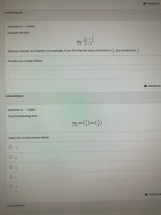 Solved FEEDBACK Content attribution QUESTION 12.1 POINT | Chegg.com
