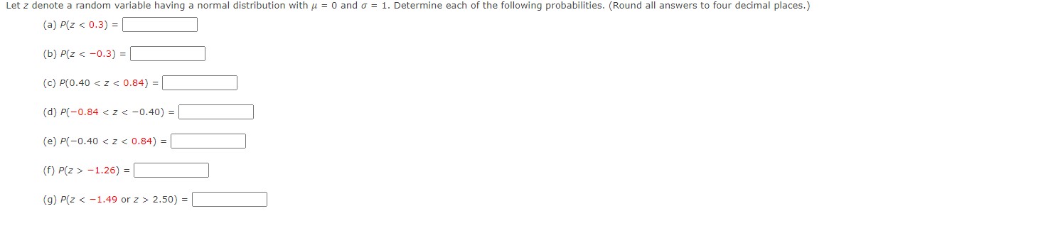 Solved Let z ﻿denote a random variable having a normal | Chegg.com