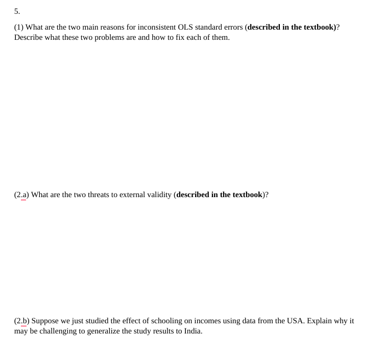 Solved (1) ﻿What are the two main reasons for inconsistent | Chegg.com