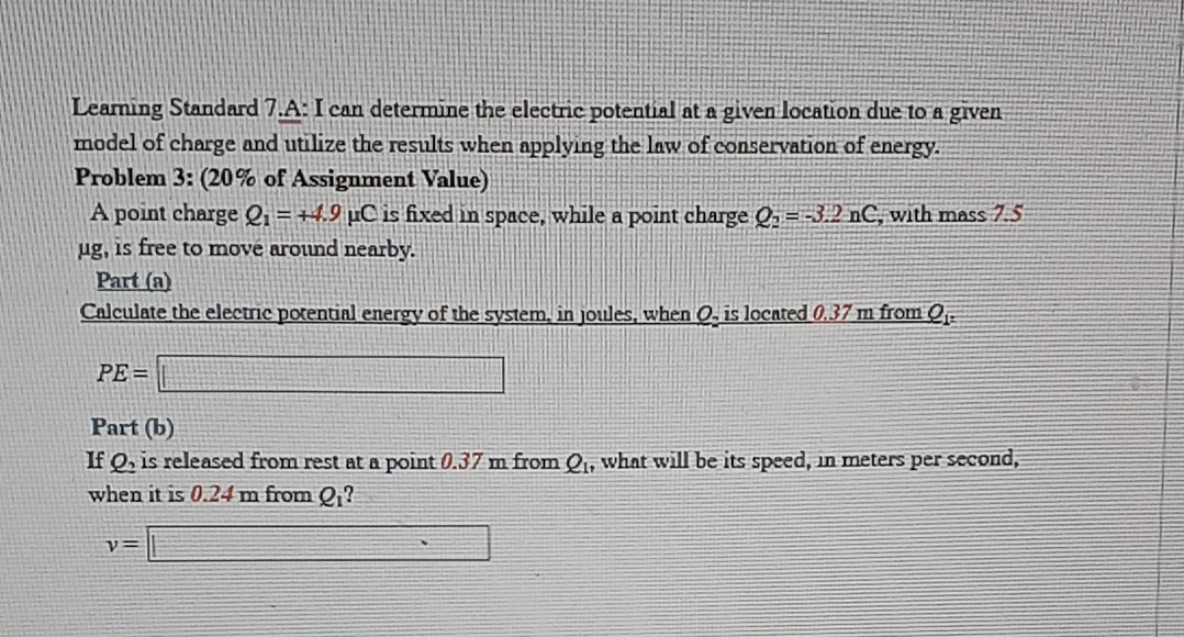 Solved Leaming Standard 7.A: I can determine the electric | Chegg.com