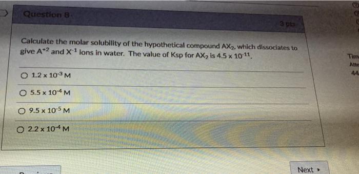 Solved Question 8 ap Calculate the molar solubility of the | Chegg.com