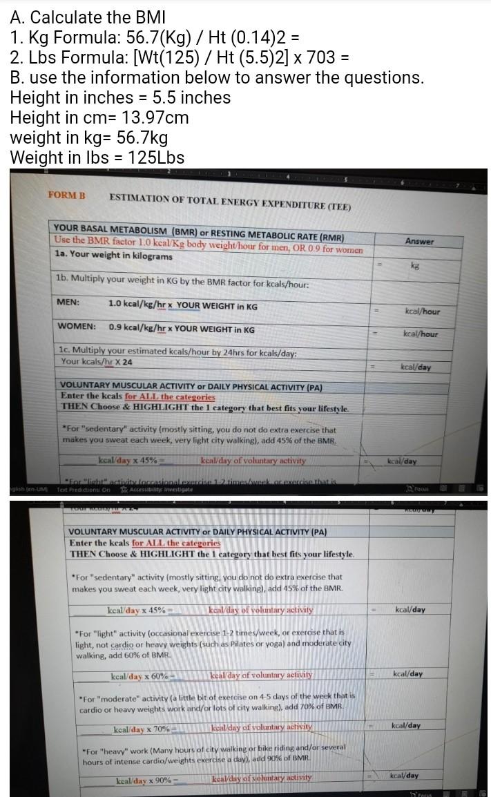 Solved use this information to answer the questions in the | Chegg.com