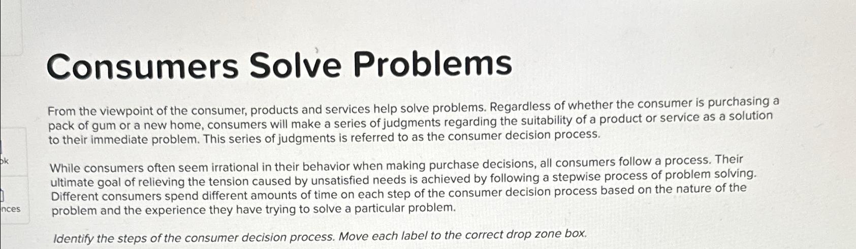 Solved Consumers Solve Problems | Chegg.com