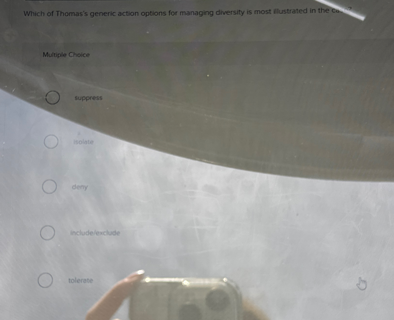 Solved Which of Thomas's generic action options for managing | Chegg.com