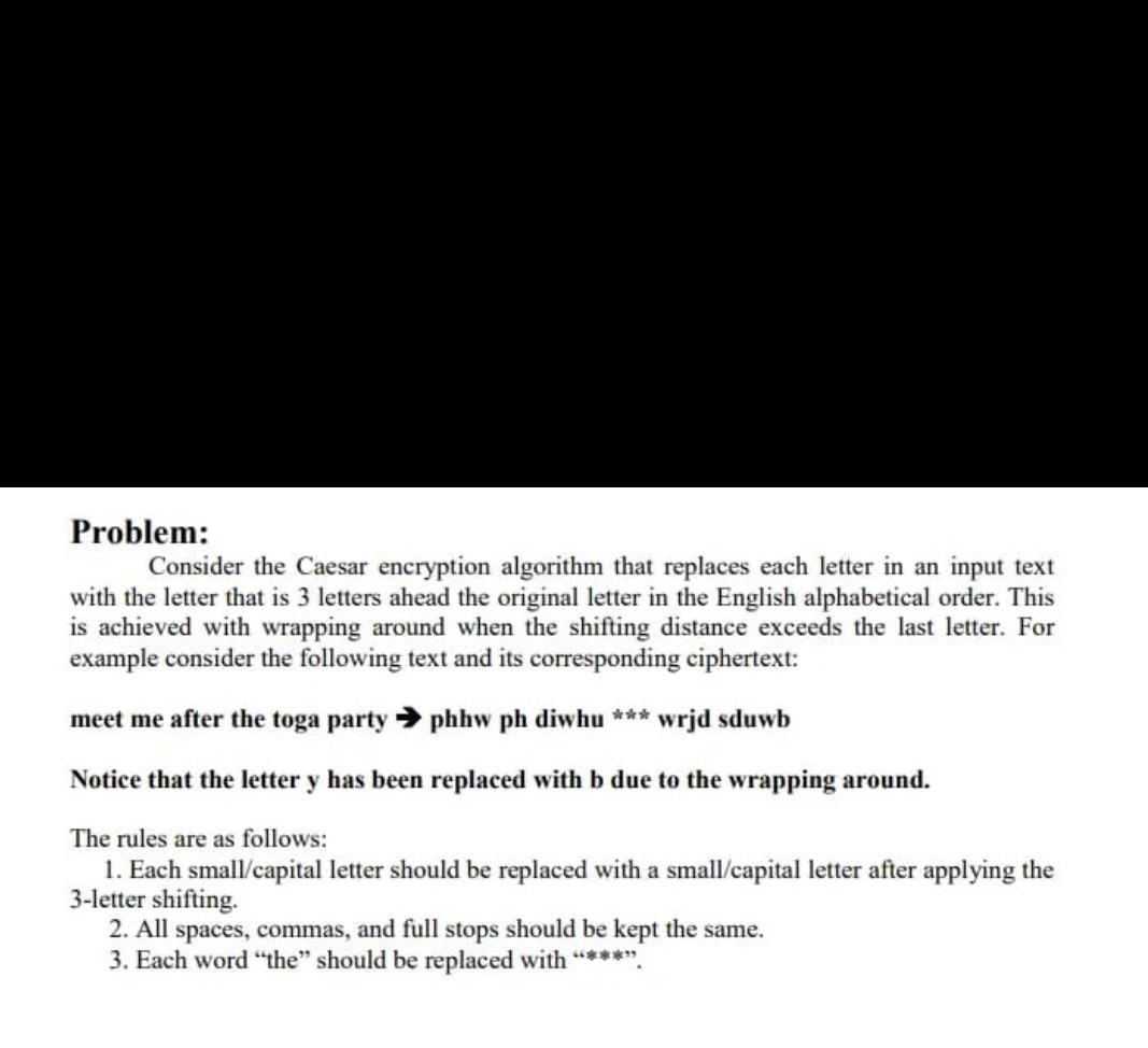 Solved Problem Consider The Caesar Encryption Algorithm