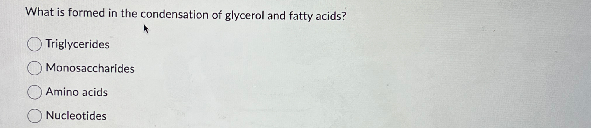 Solved What is formed in the condensation of glycerol and | Chegg.com
